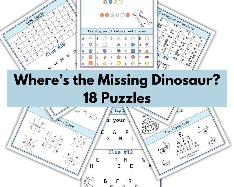 Dinosaur Mystery Puzzles | Family Game Night | Ages 8 & up | Party ...