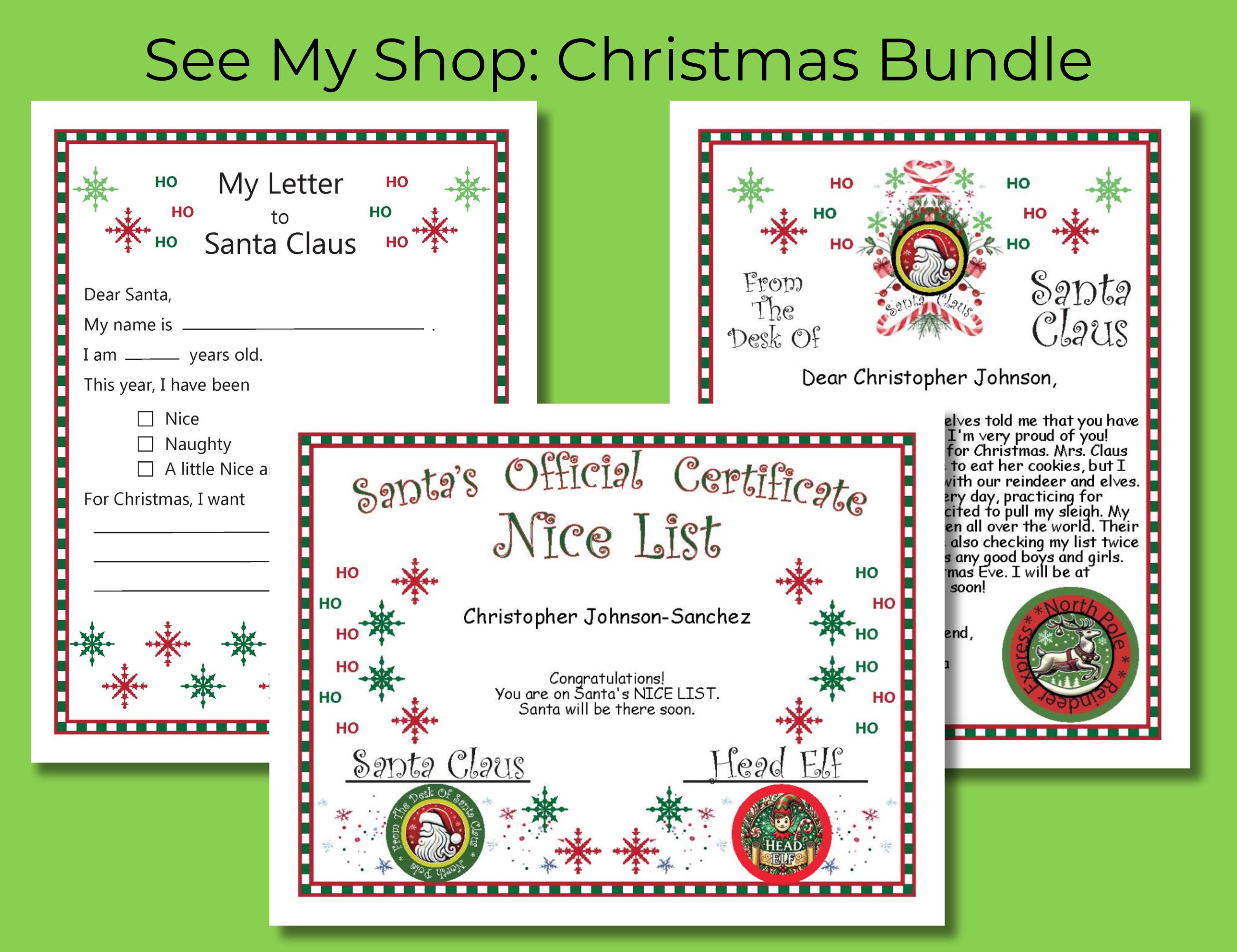 Editable Letter From Santa ~ Personalized Santa Letter ~ Customizable ...