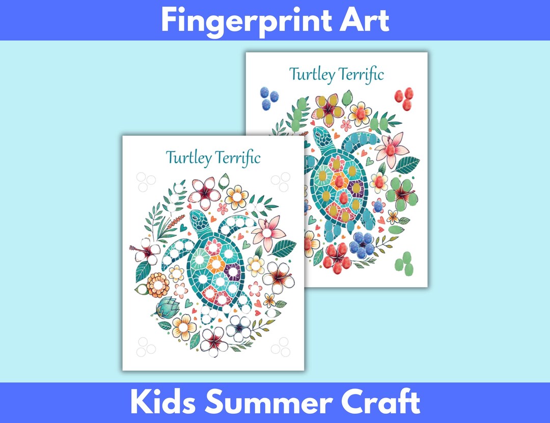 Summer Fingerprint Art Printable, Fun Kids Craft for a Rainy Day ...