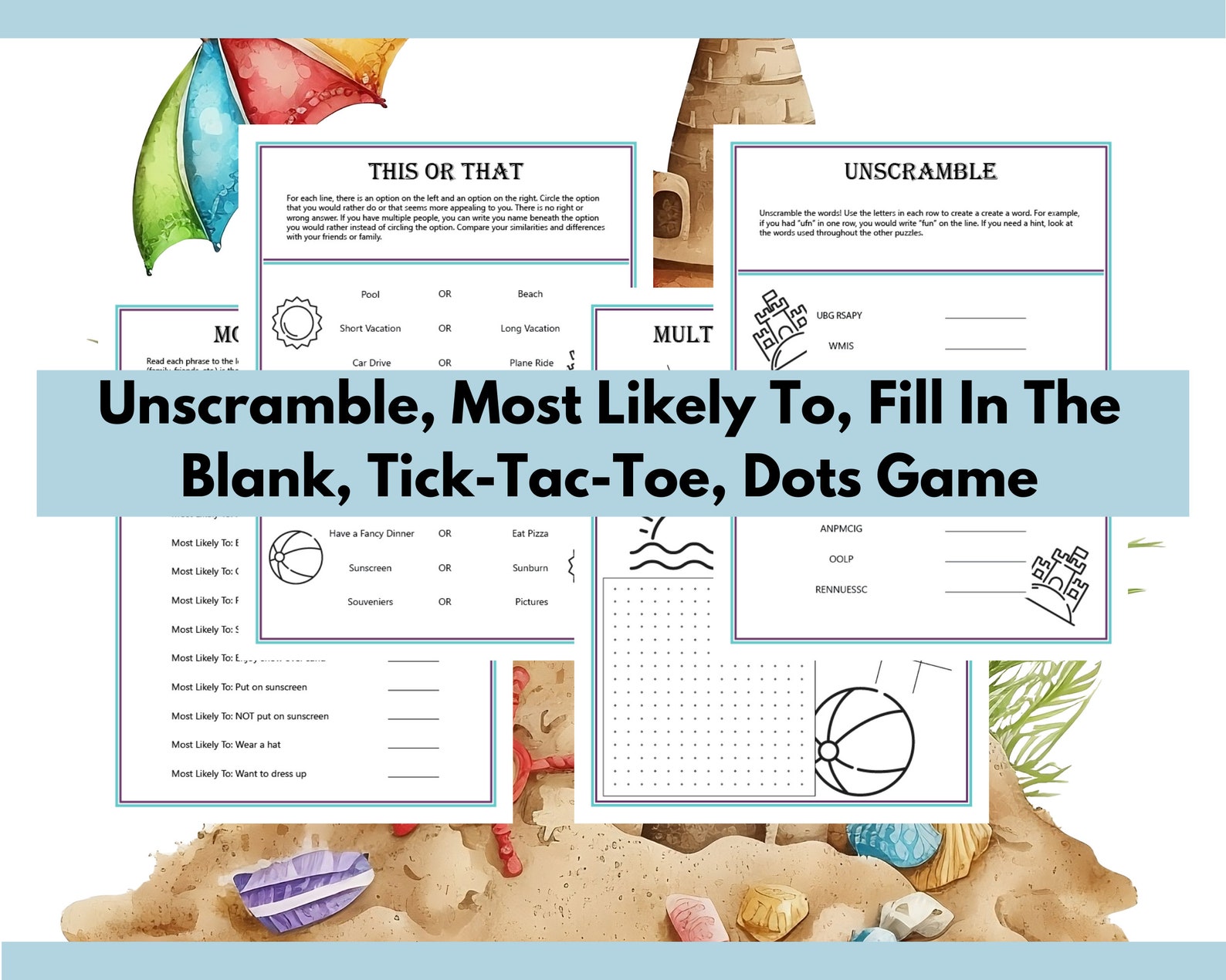 Printable Kids Vacation Games | Scavenger Hunt | Family Vacation ...