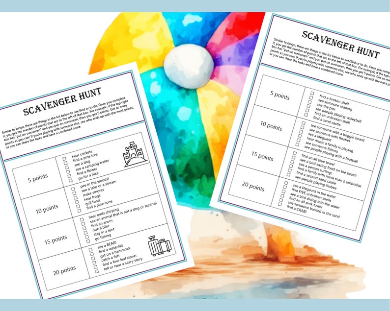 Printable Kids Vacation Games | Scavenger Hunt | Family Vacation ...