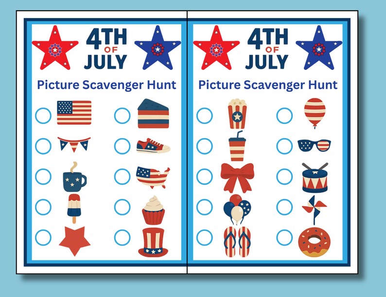 4th of July Kids Scavenger Hunt: Independence Day Game (printable ...