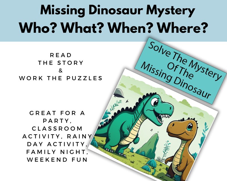 Dinosaur Mystery Puzzles | Family Game Night | Ages 8 & up | Party ...