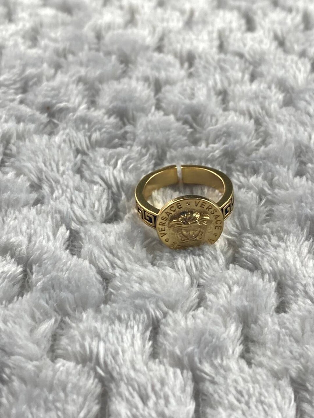 Vintage Versace Gold Emblem Ring: Classic Luxury for the Modern - Etsy