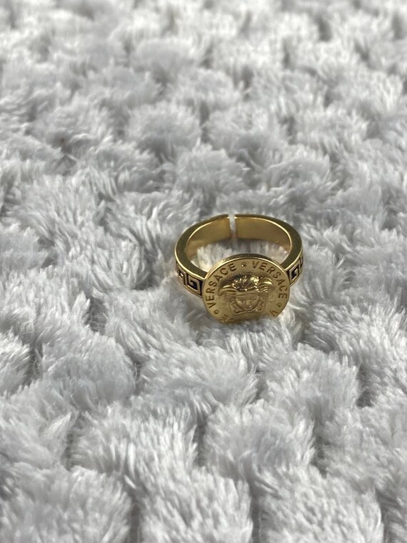 Vintage Versace Gold Emblem Ring: Classic Luxury for … - Gem