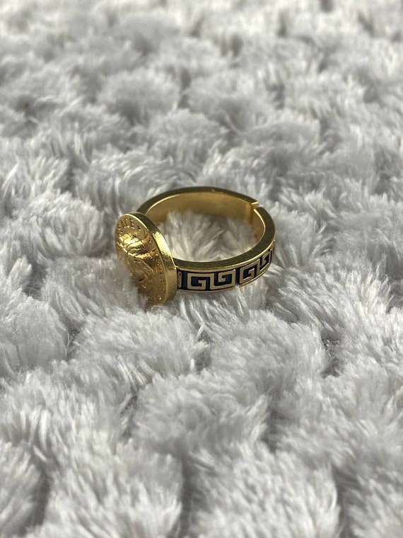 Vintage Versace Gold Emblem Ring: Classic Luxury for … - Gem