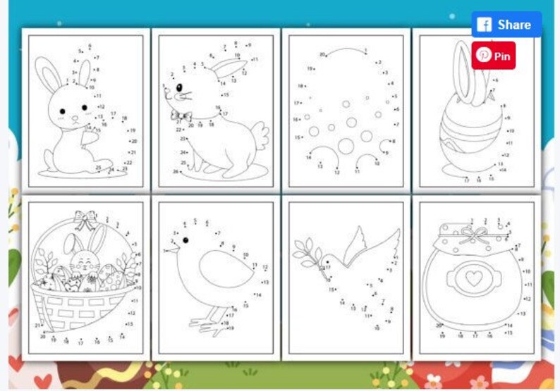 Easter Dot to Dot Activity Pages Printables Sheets for Children PK - Etsy