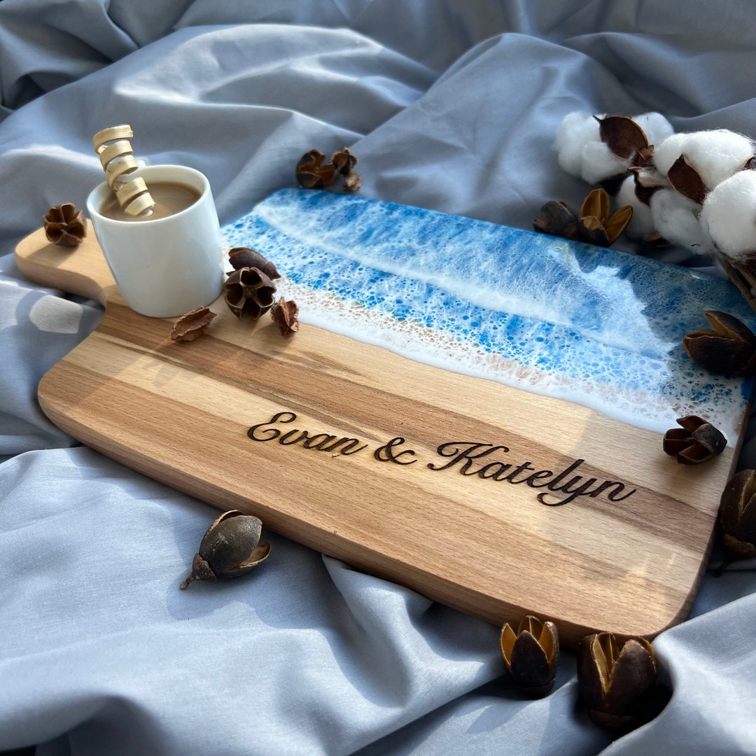 Personalized Ocean Epoxy Resin Cutting Board, Unique Gift, Wedding ...