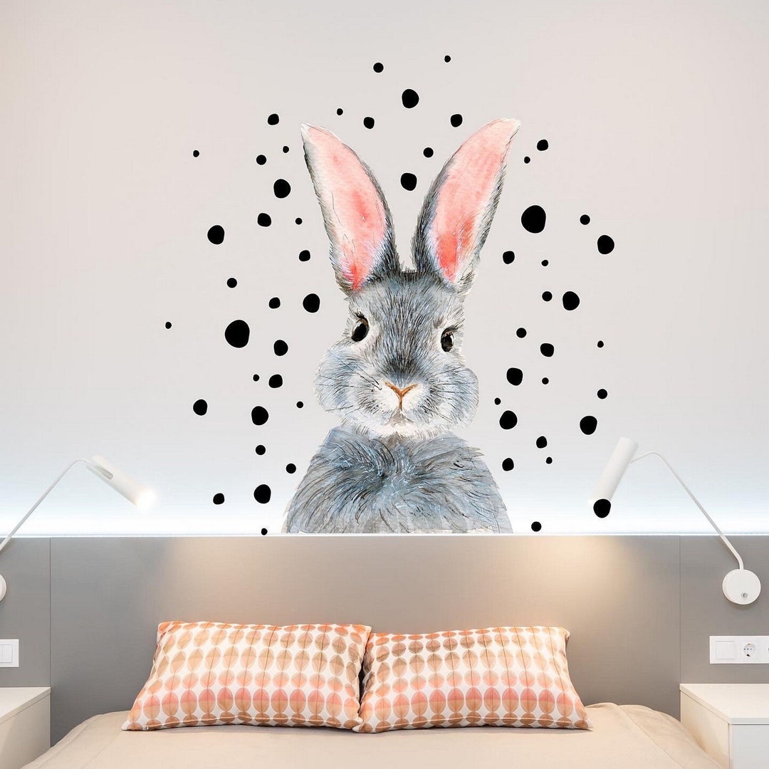 Bunny Wall Decals, Modern Kids Room Wall Stickers, Fairy Room Decor ...