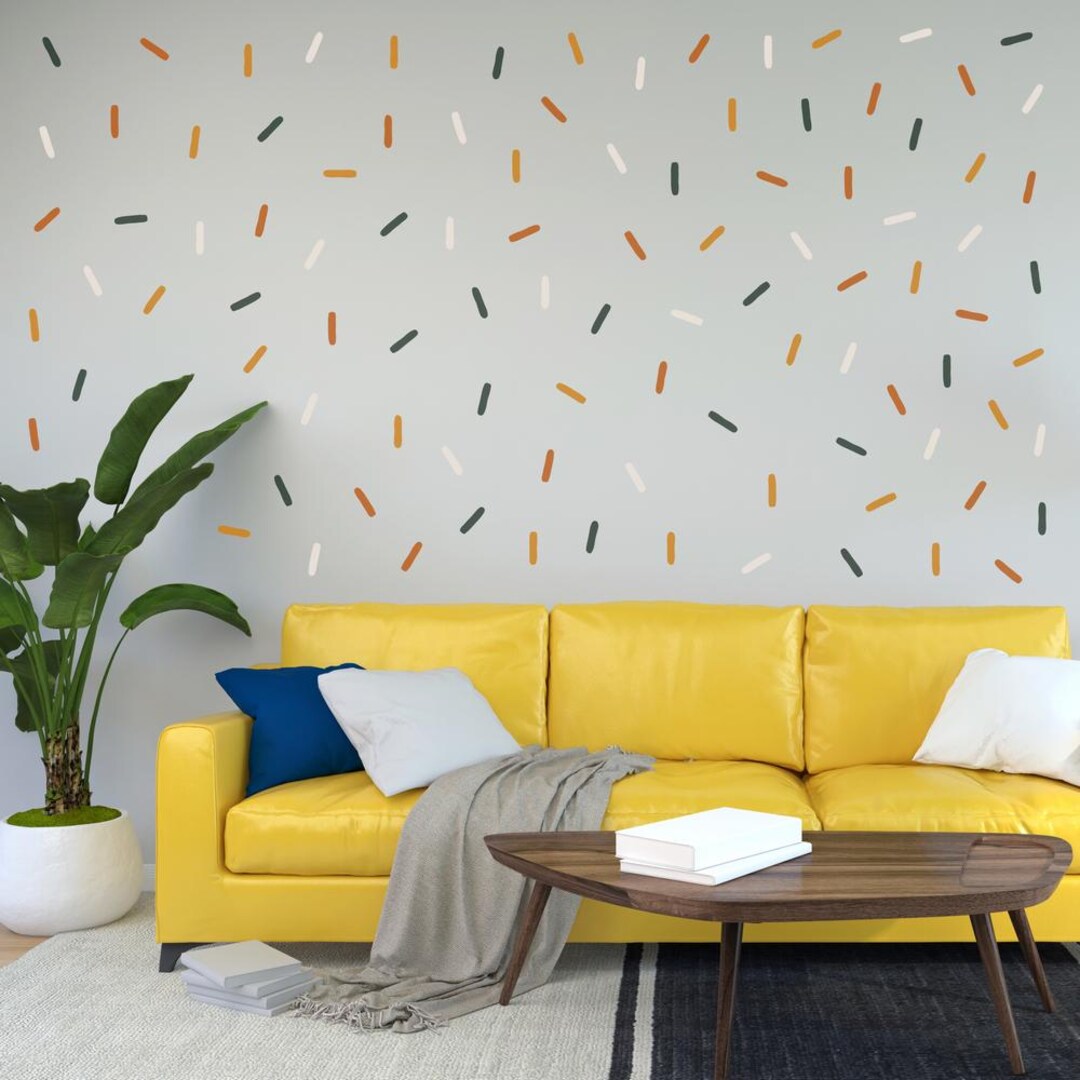 Paint Brush Stroke Wall Decals – Set of 100 | Hand Drawn Vinyl Stickers ...