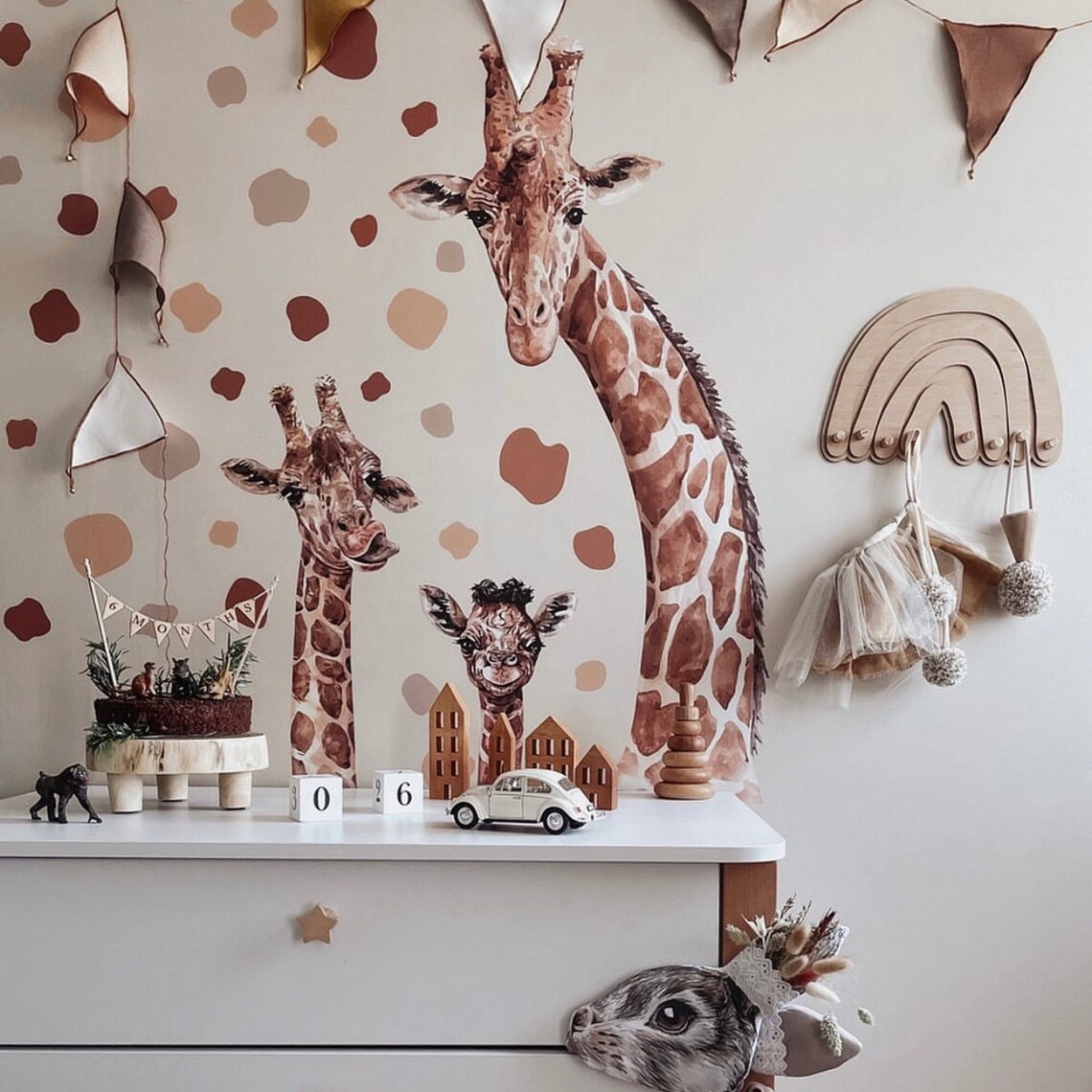Cute Giraffe Wall Decals, Nursery Wall Decals, Anima Wall Stickers ...