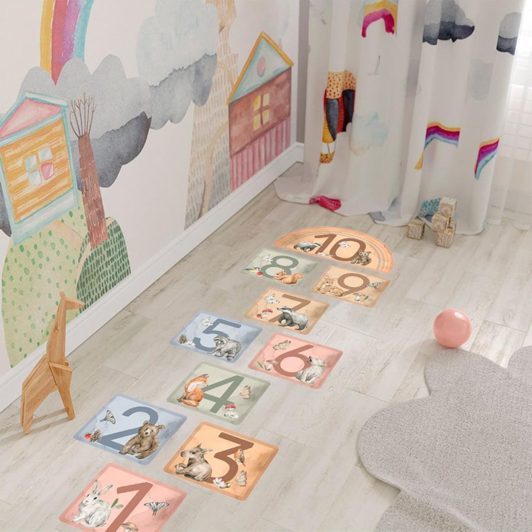Educational Hopscotch Floor Stickers | Kindergarten Decor | Active Game ...