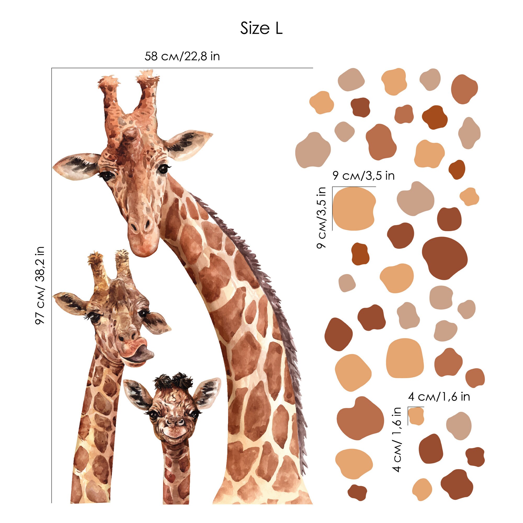 Cute Giraffe Wall Decals, Nursery Wall Decals, Anima Wall Stickers ...