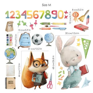 Educational Wall Decals for Kids Room, School Theme Peel and Stick ...