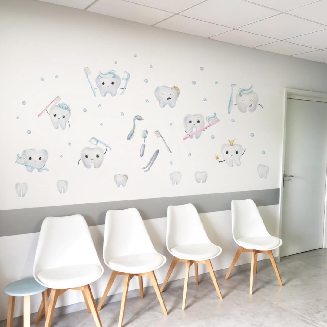 Cute Tooth Wall Decals for Dental Clinic – Kids Dentist Office Decor ...