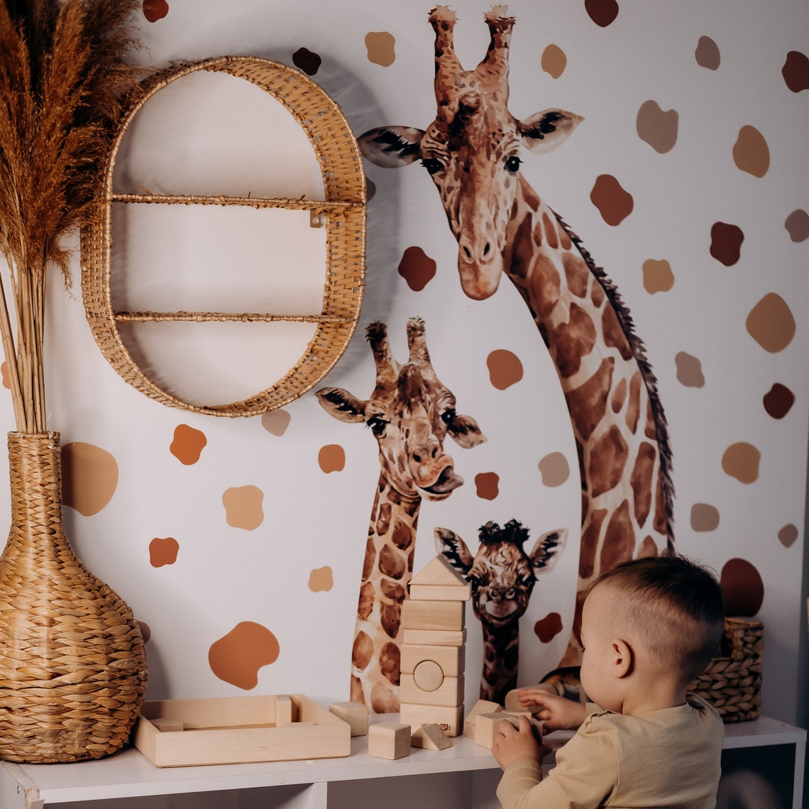 Cute Giraffe Wall Decals, Nursery Wall Decals, Anima Wall Stickers ...