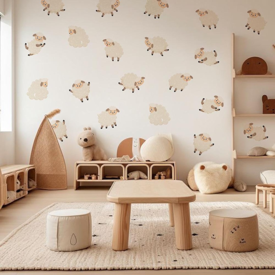 Sheep Wall Decals: Playful Farm Animal Stickers, Kids Nursery Decor - Etsy