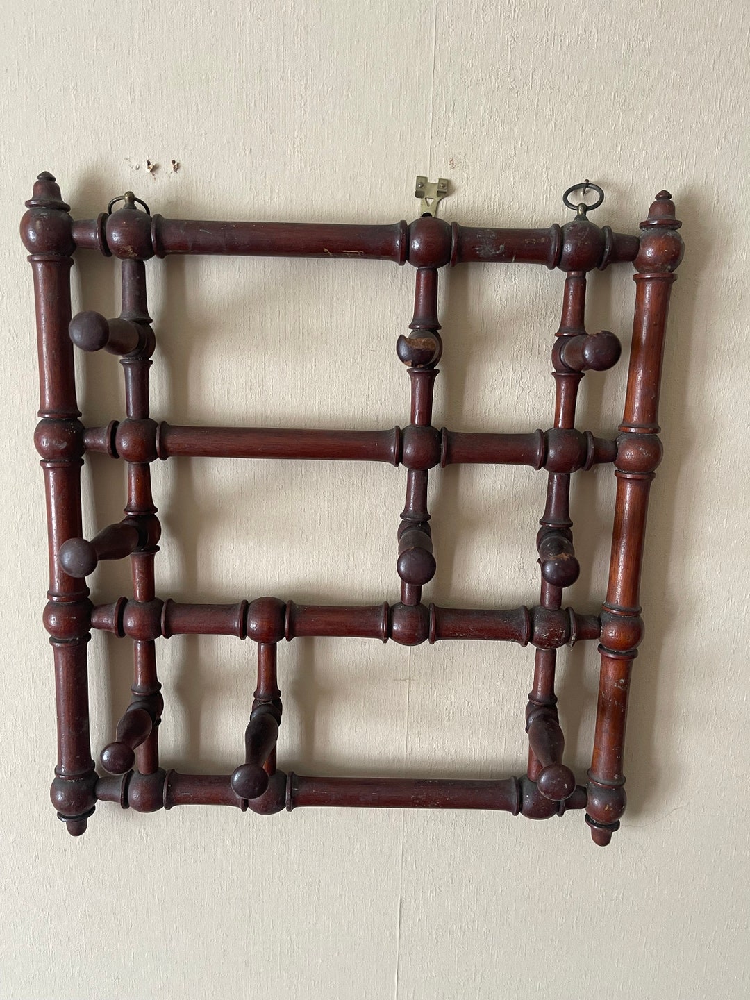 Victorian Walnut Foldable Wall Coat Rack - Etsy