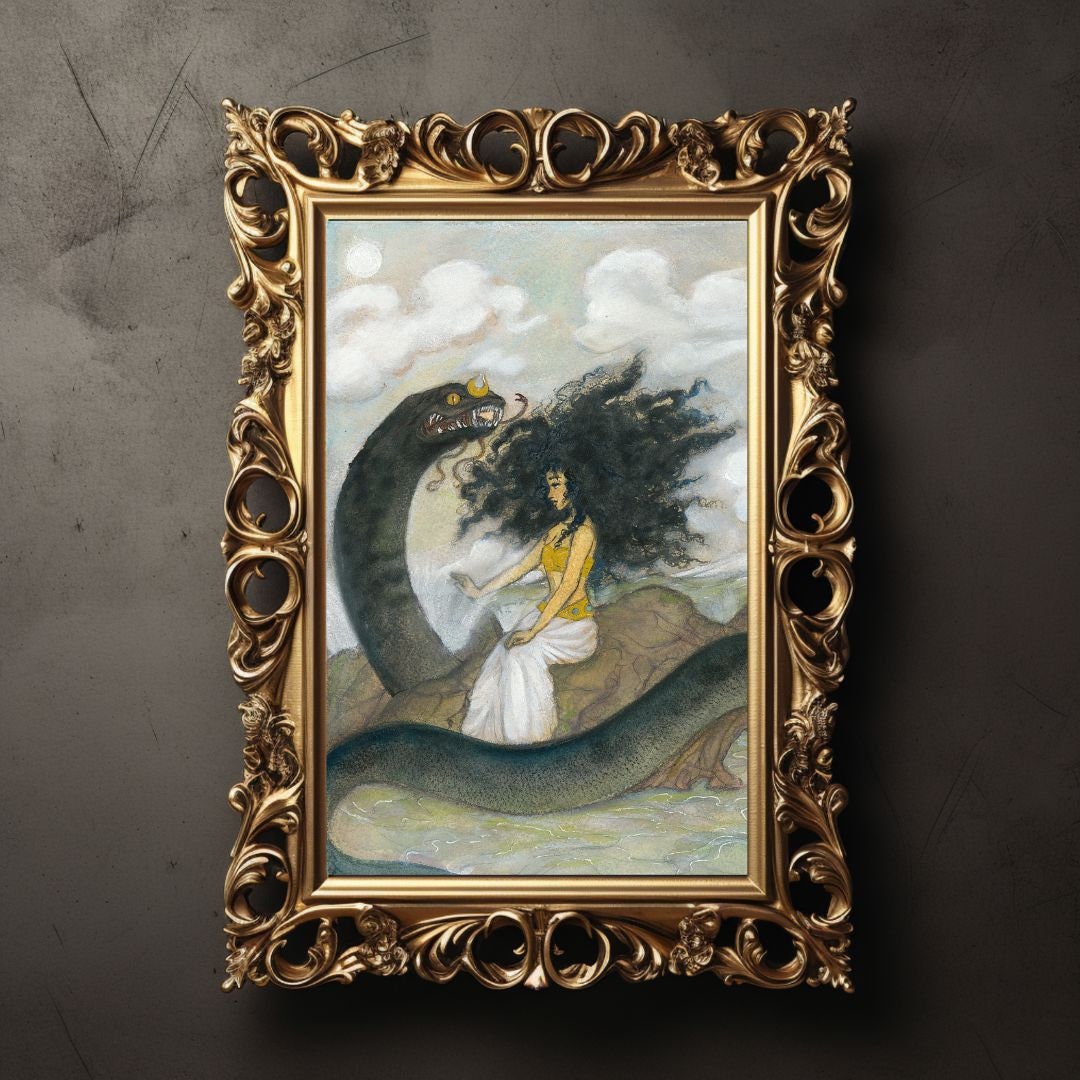 Mami Wata Inspired Fairytale Style Original Art serpent - Etsy