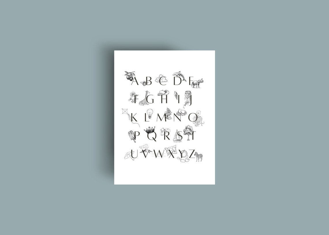 ABC Chart Poster and Coloring Sheet - Etsy