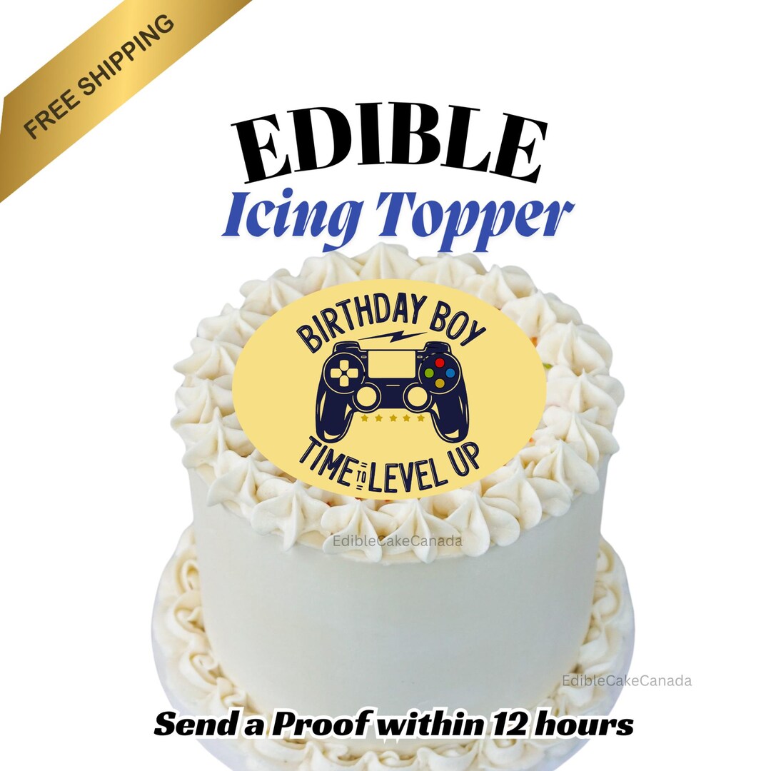 Custom Game Controller Edible Cake Topper: Kid Birthday Party Icing ...