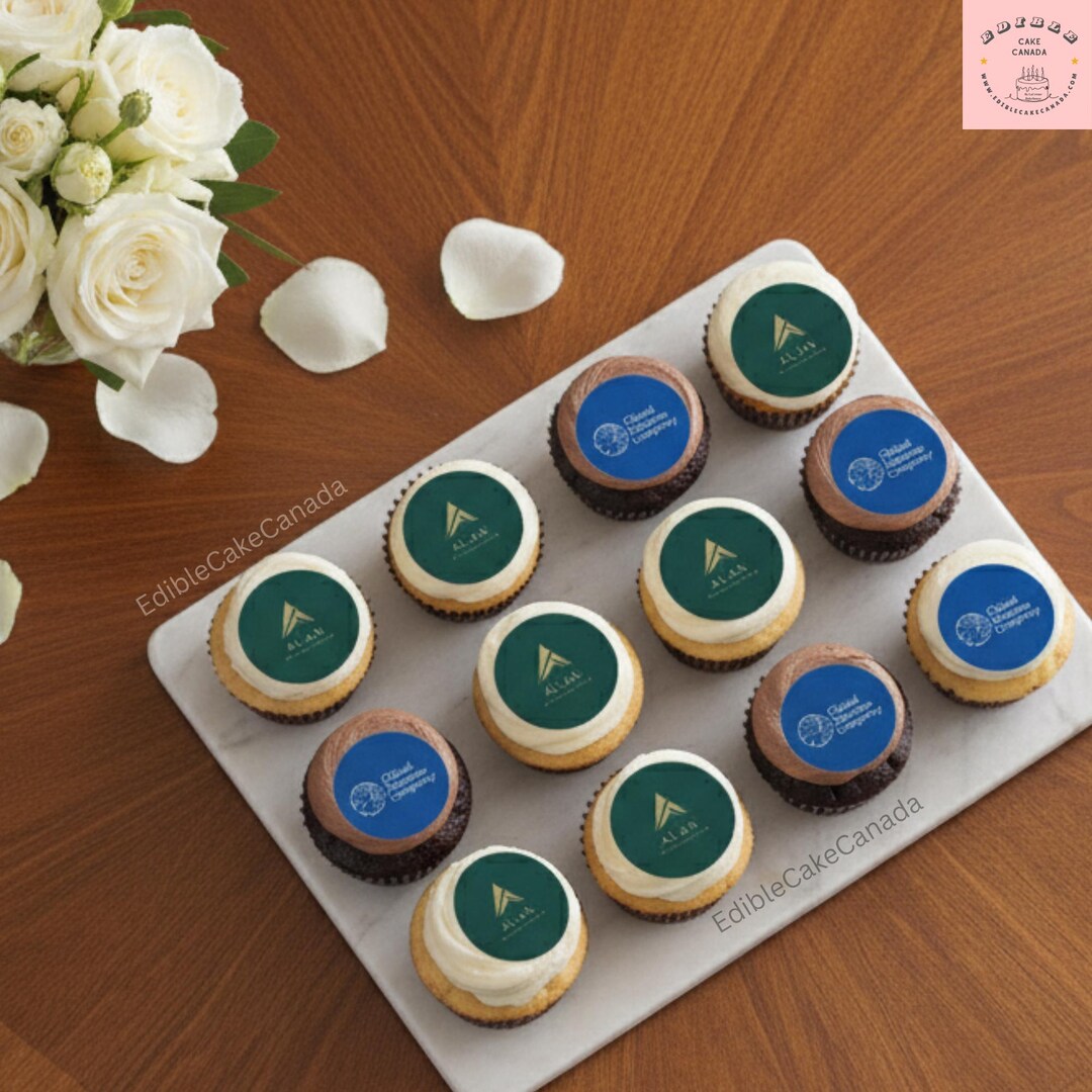 Edible Logo Cupcake Toppers: Custom Corporate Event Treats | Company ...
