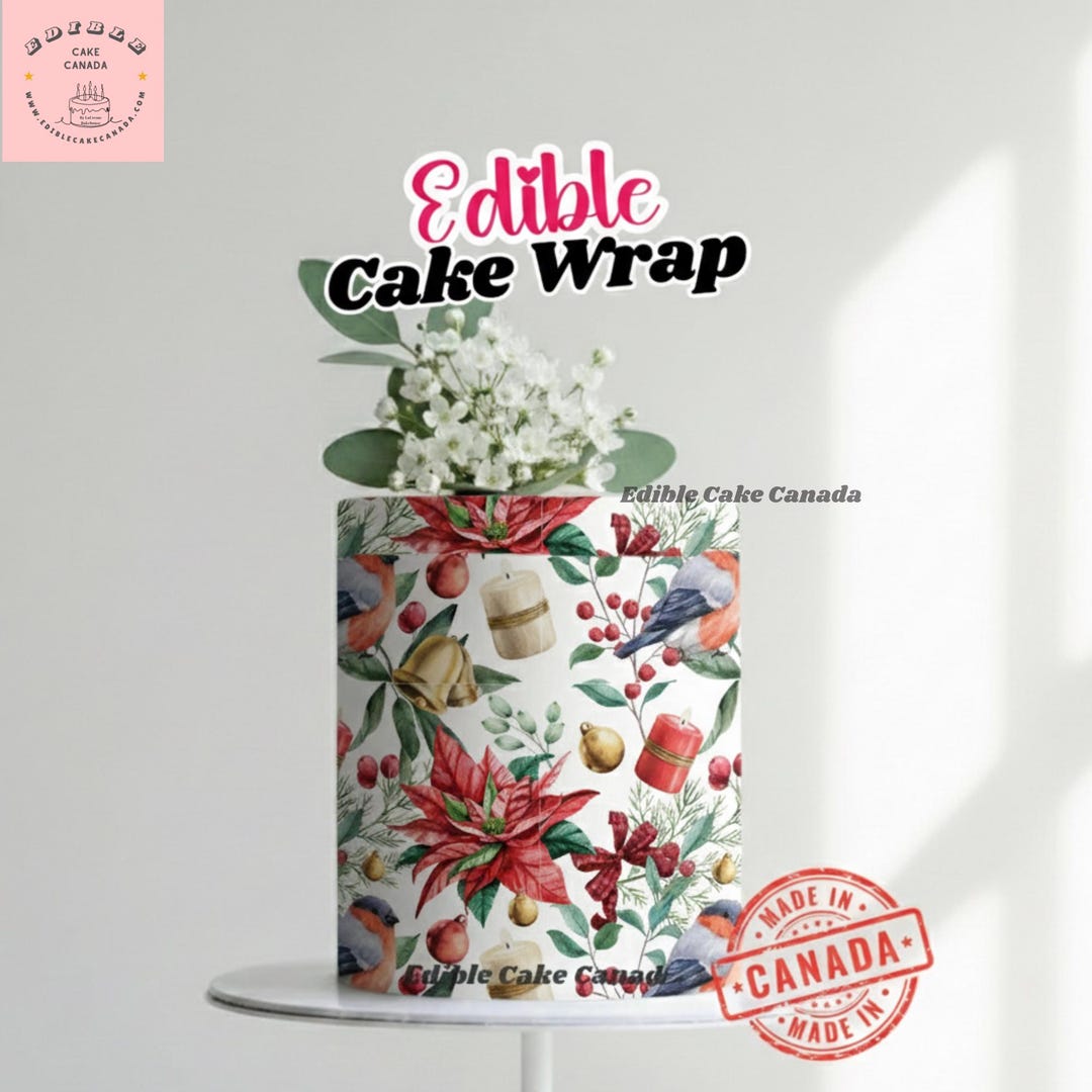Christmas Cake Wrap – Edible Icing Sheet for Cake Decoration - Etsy
