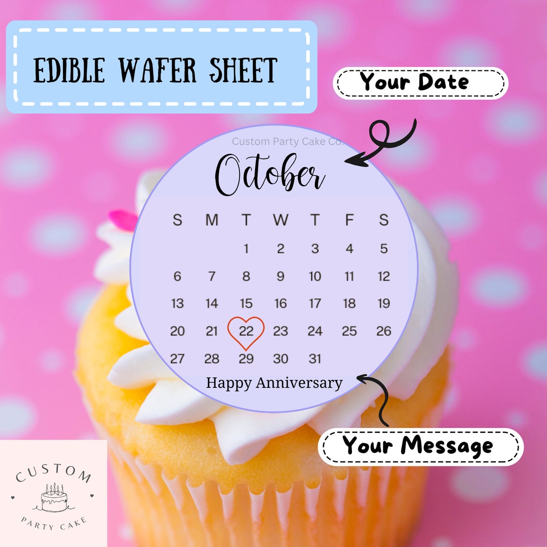 2025 Calendar Edible Cake Topper: Custom Wafer Sheet - Etsy
