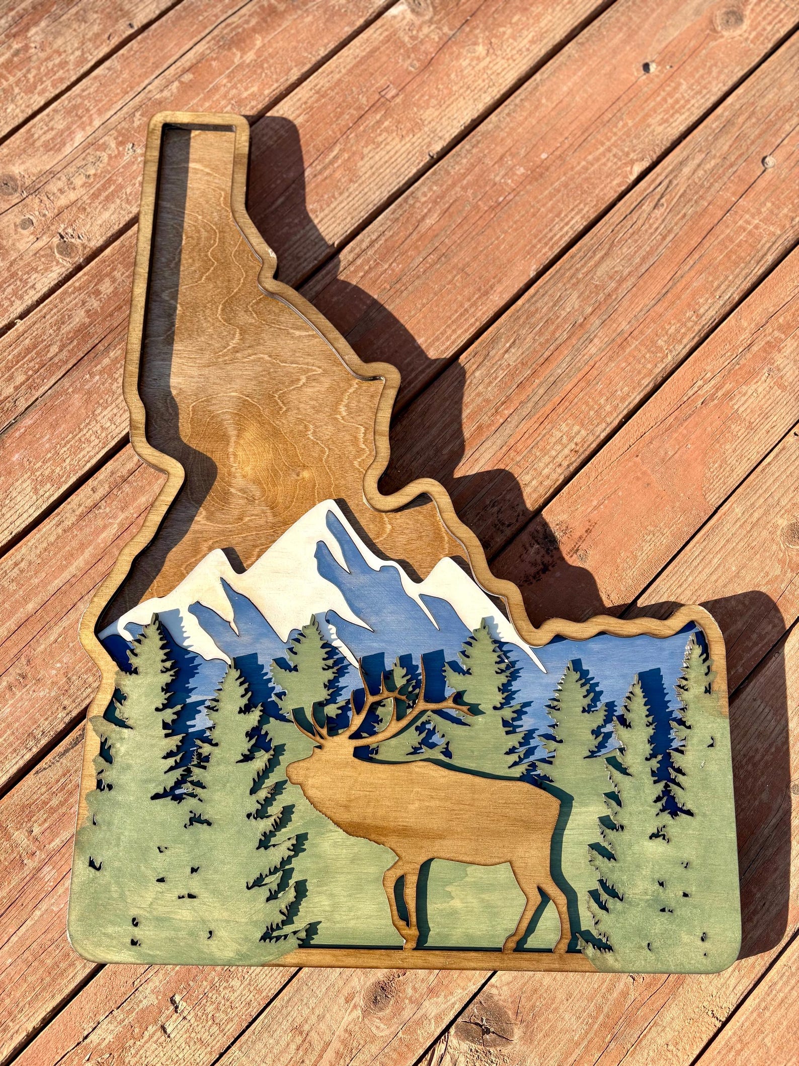 Wood Idaho Shaped Elk Sign - Etsy