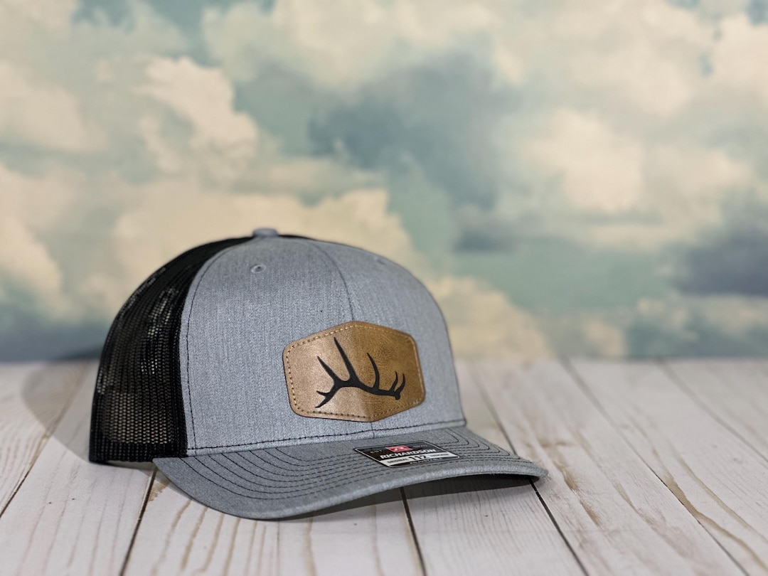 Elk Antler Leather Patch Hat - Etsy