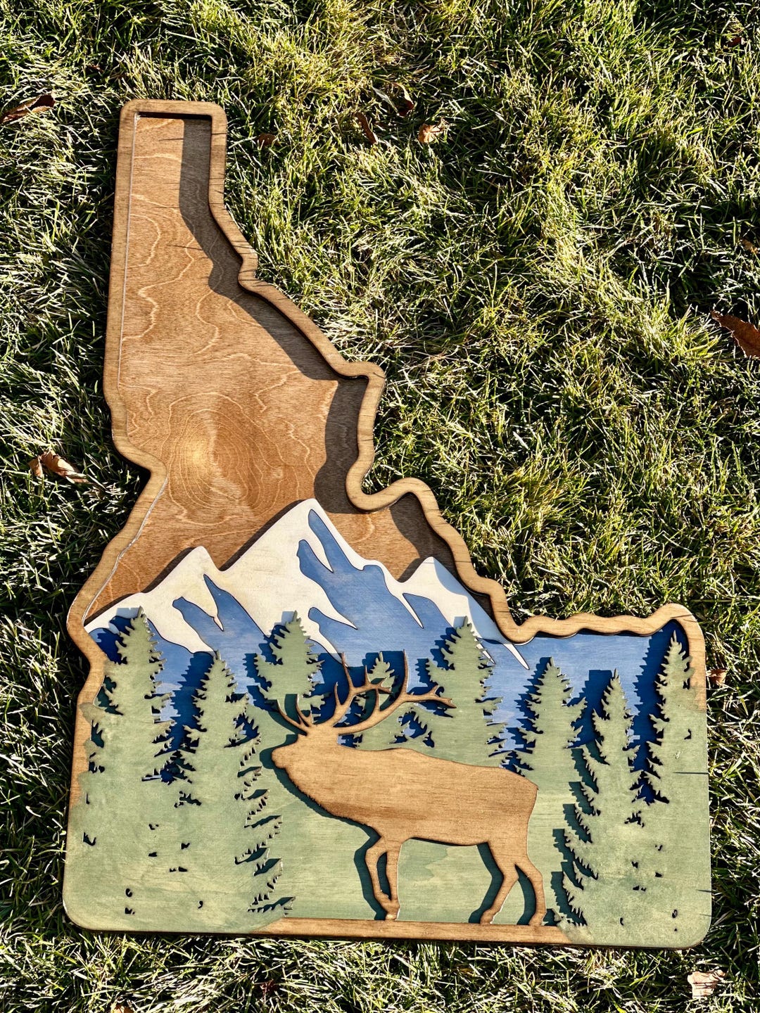 Wood Idaho Shaped Elk Sign - Etsy