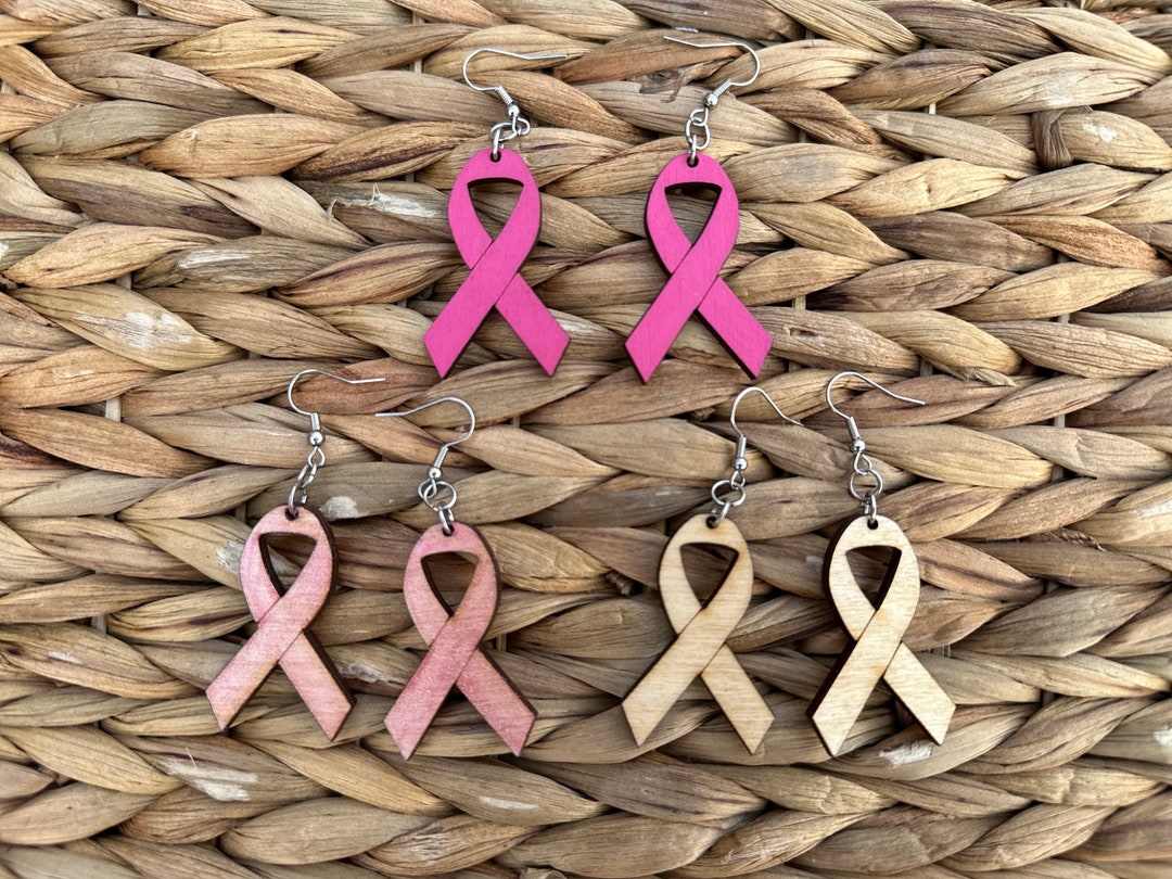 Breast Cancer Ribbon Earrings - Etsy