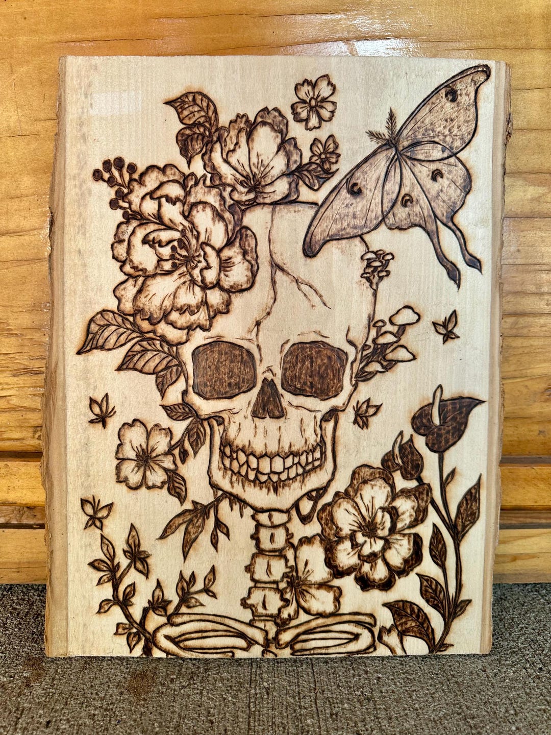 Cowboy Smoking Skull,handmade Custom Wood Burning Pyrography Art ...