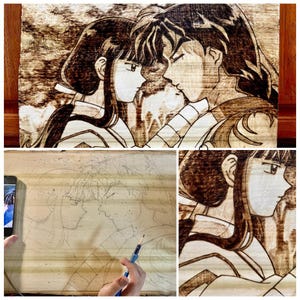 Handmade Wood Burning Anime Art: Custom Housewarming Decor - Etsy