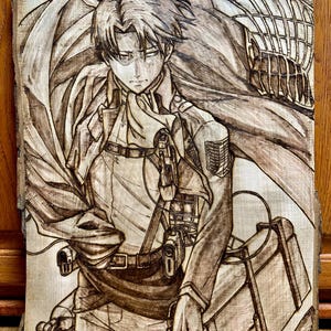 Handmade Custom Attack on Titan Woodburning Art - Personalized Anime ...