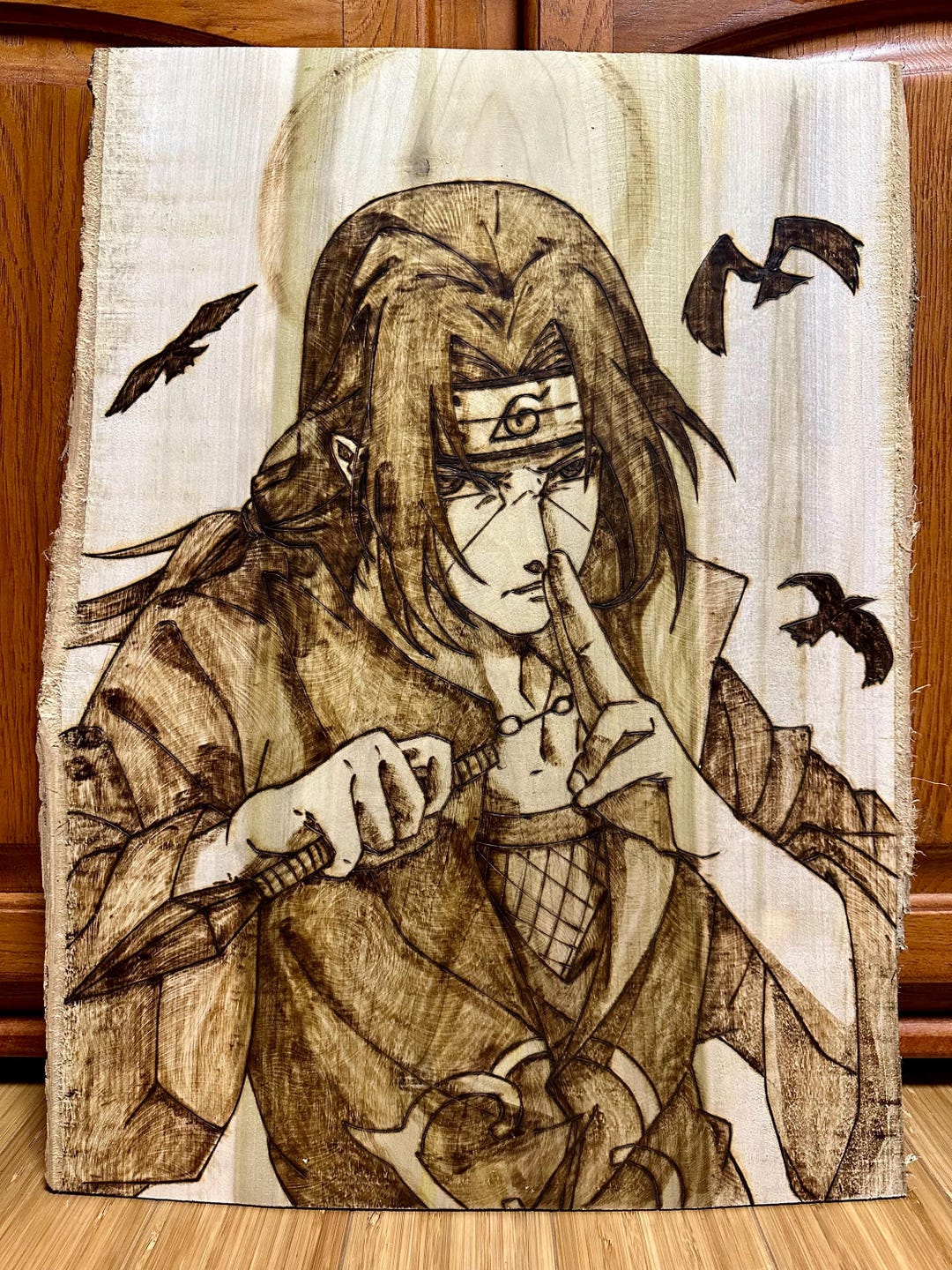 Custom Anime Itachi Wood Burning Handmade Art Pieces, Birthday Holiday ...