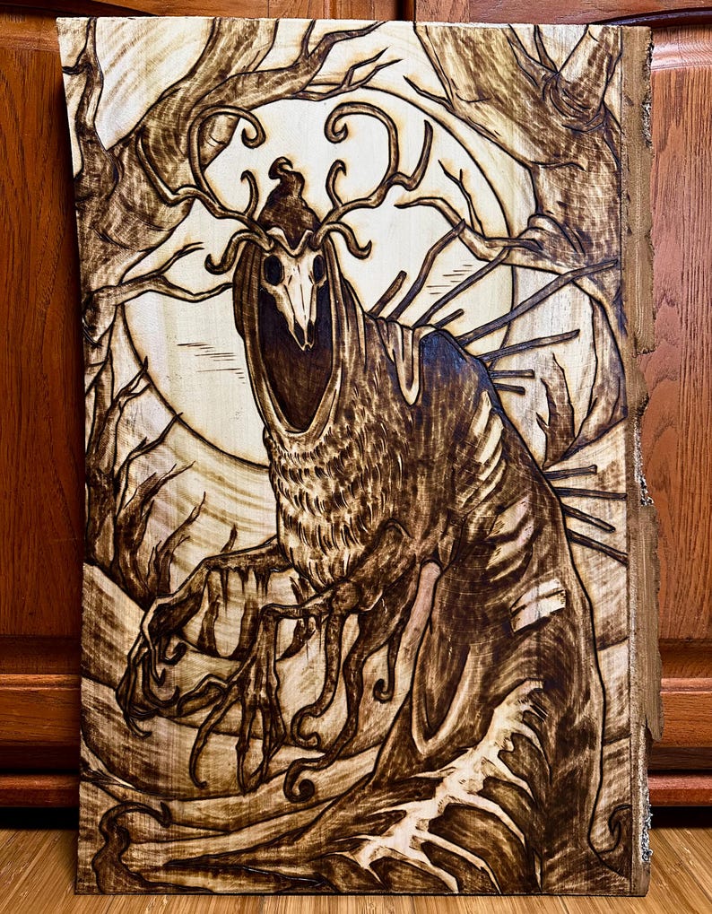 Handmade Dragon Pyrography: Live Edge Wood Fantasy Art - Etsy