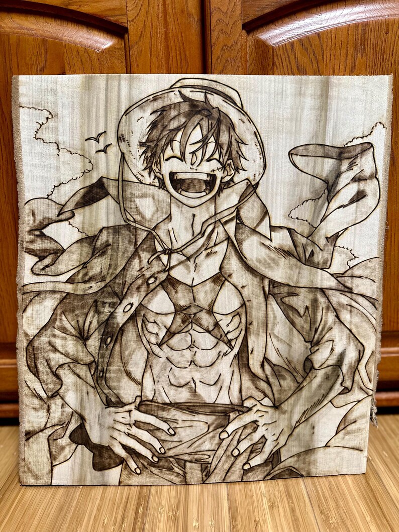 Custom Anime Wood Burning Art: Handmade Housewarming Decor - Etsy