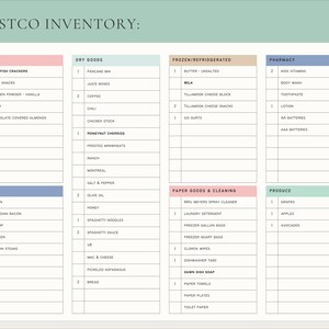 Pantry Inventory/costco Shopping List - Etsy