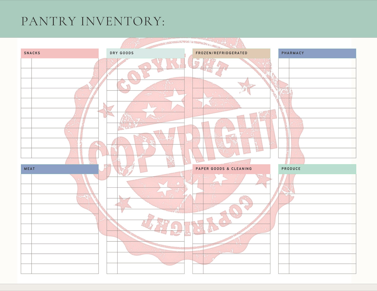 Pantry Inventory/costco Shopping List - Etsy
