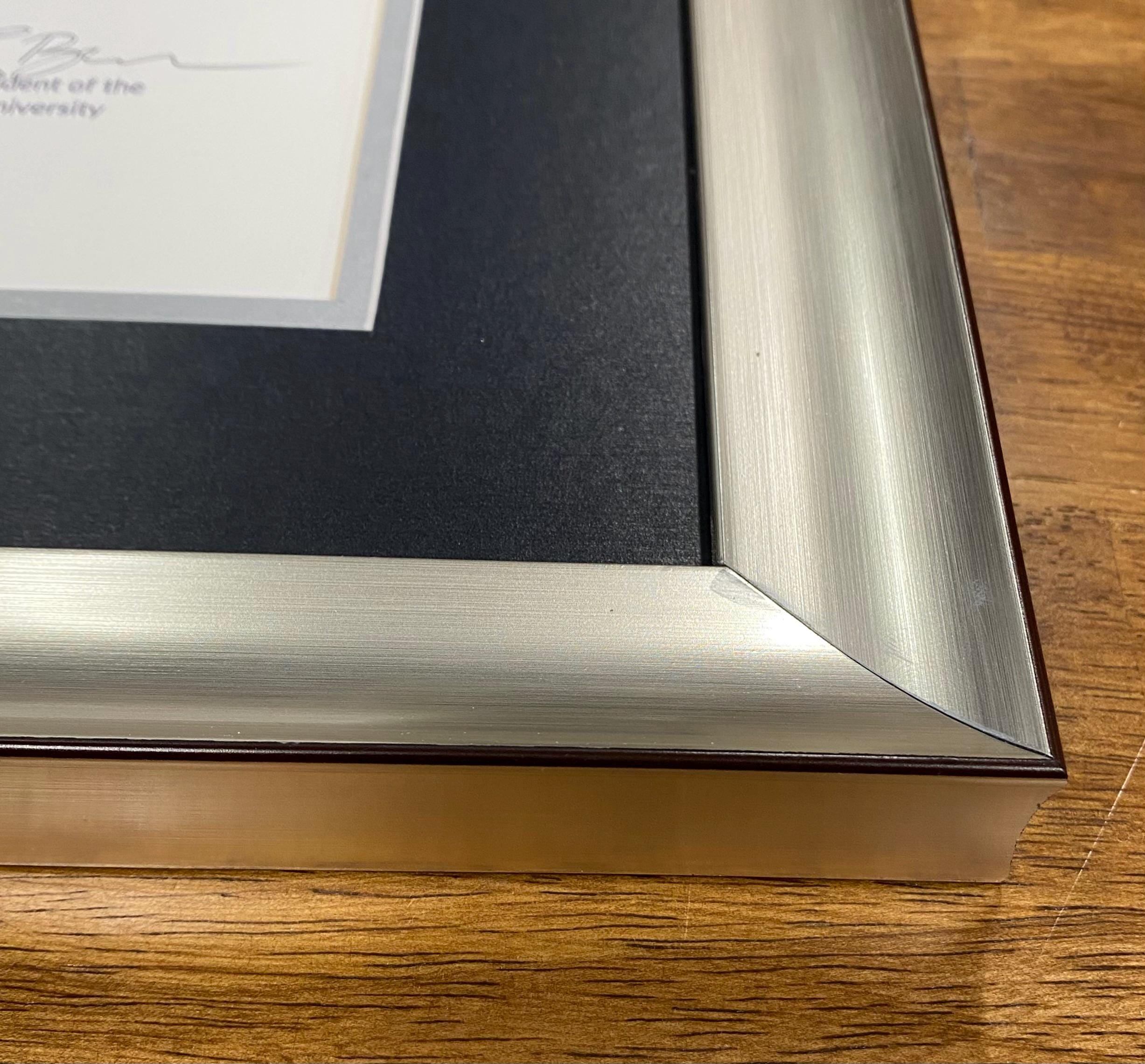 Silver Diploma Frame With Black and Silver Mat (8.5x11) - Etsy