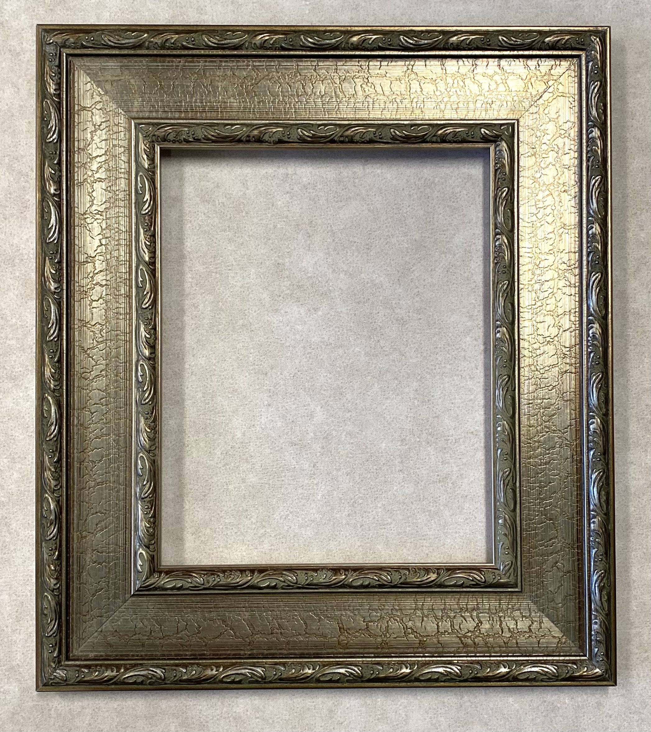 Antiqued Silver Ornate Vintage Wood Picture Frame - Decorative Edges ...