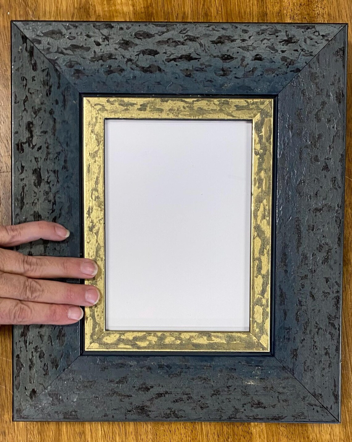 5x7 Blue Ombre Frame With Gold Faux Fillet for Pictures Art Photo - Etsy