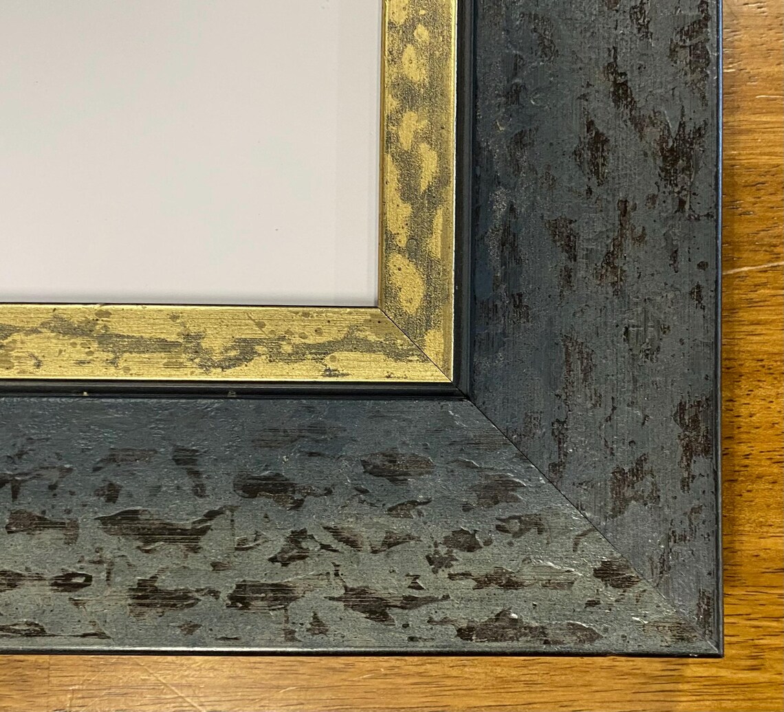 5x7 Blue Ombre Frame With Gold Faux Fillet for Pictures Art Photo - Etsy