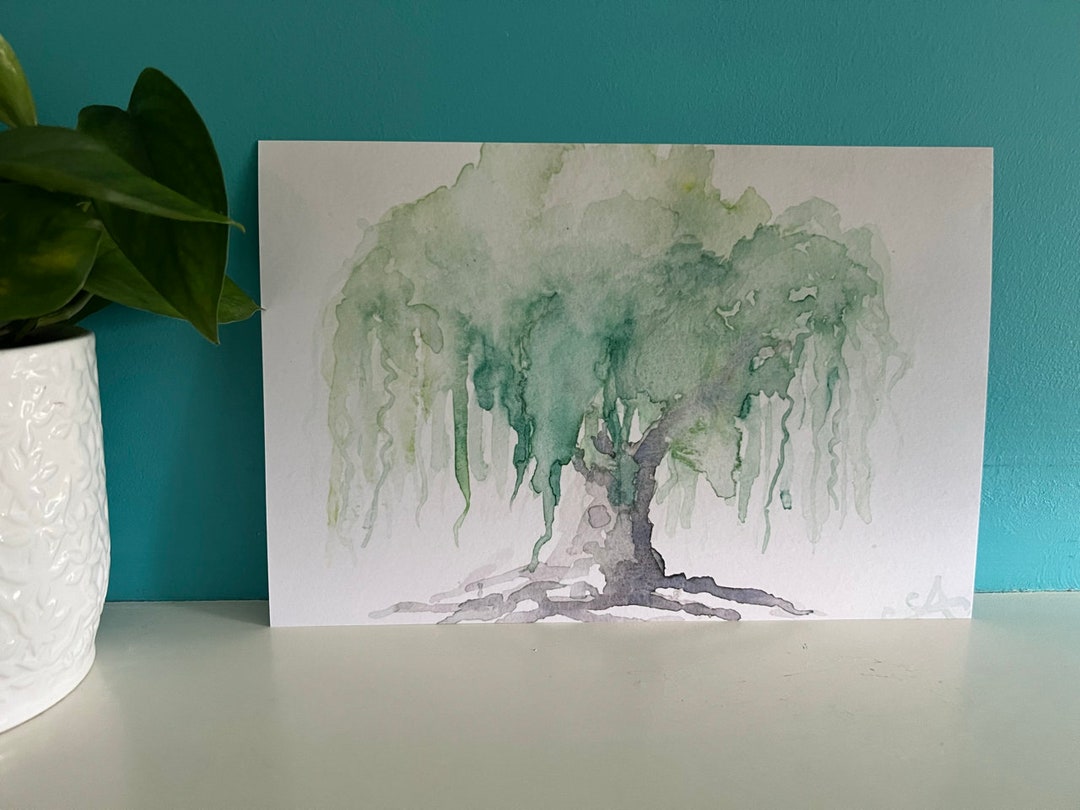 Willow Tree Watercolor Art Print, Watercolor Painting, Watercolor Print ...