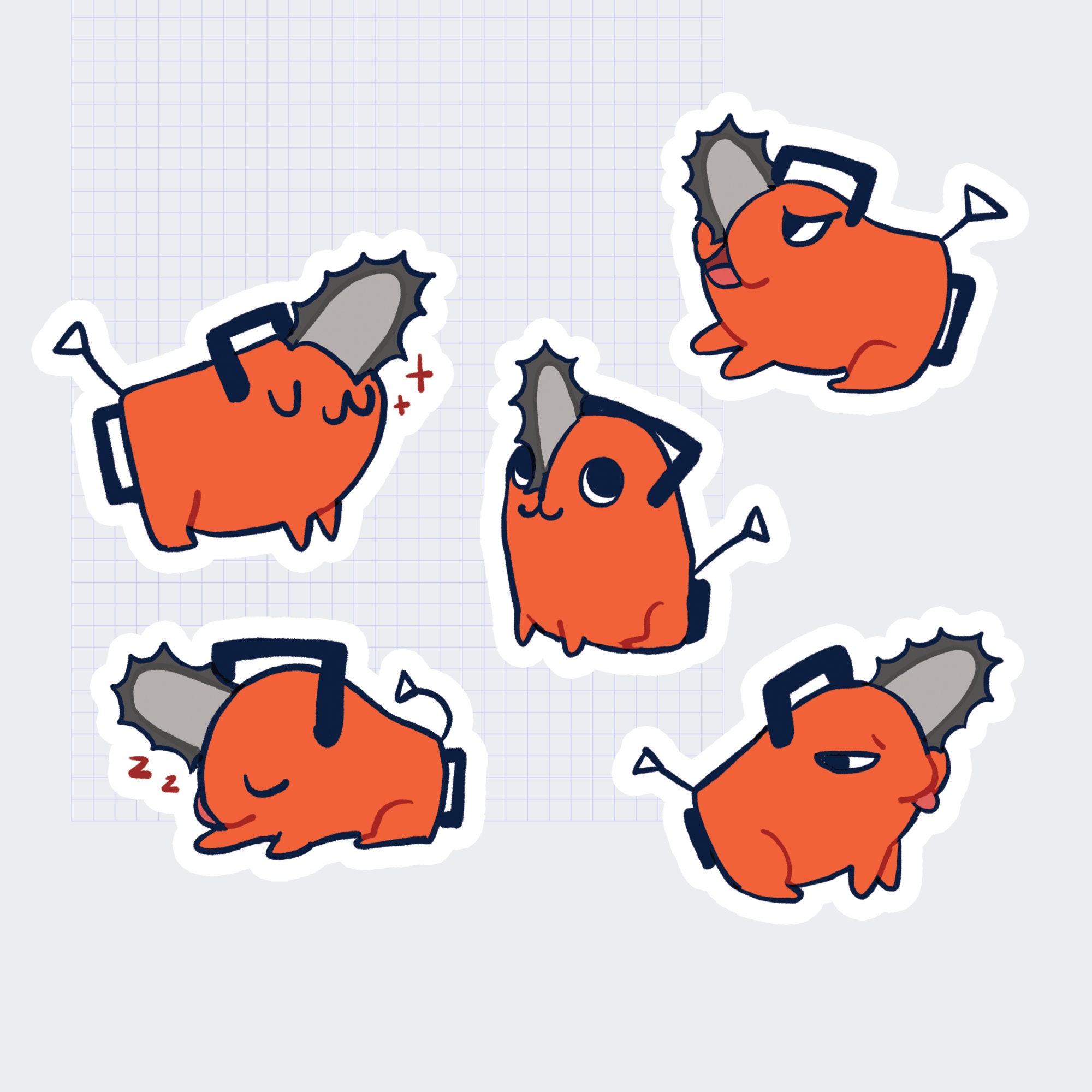 Chainsaw Man | Pochita Stickers | PREORDER - Etsy