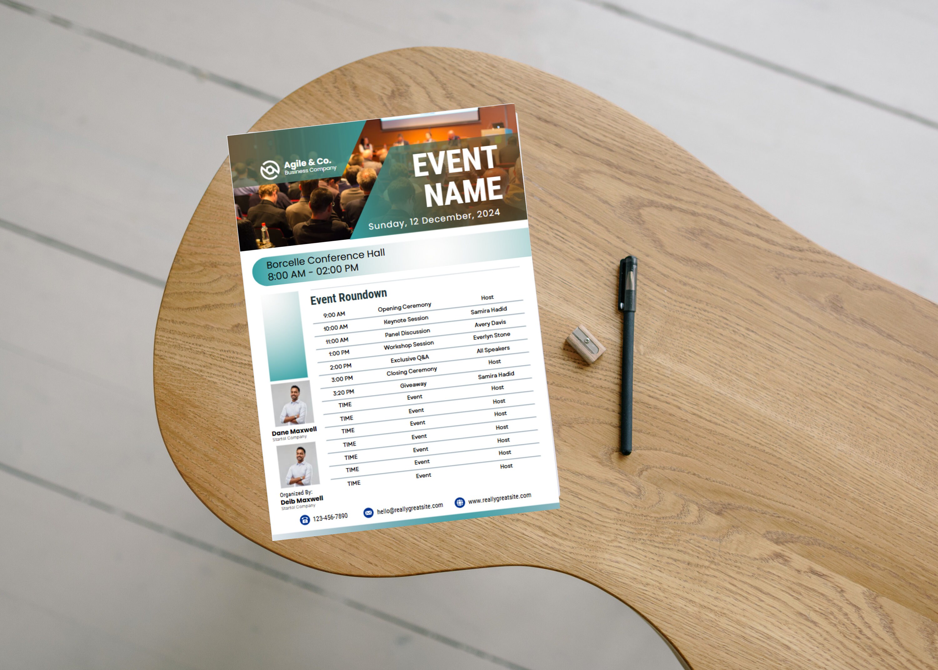 Event Schedule Template | Editable Business Agenda | Customizable Canva ...