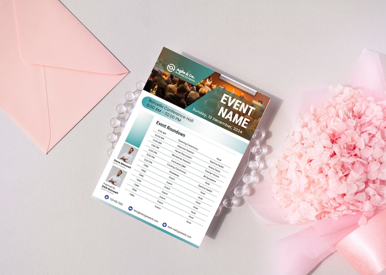 Event Schedule Template | Editable Business Agenda | Customizable Canva ...