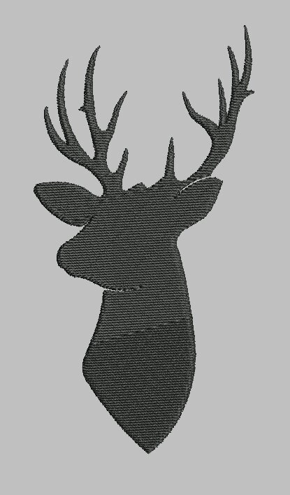 Stag Head Embroidery Design Solid Fill, PES, DST, EXP - Etsy