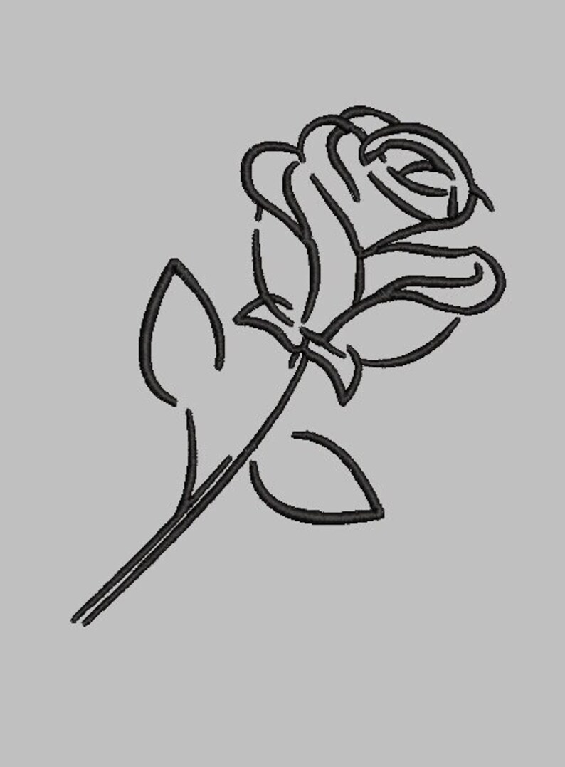 Rose Outline Embroidery File PES,DST,EXP - Etsy